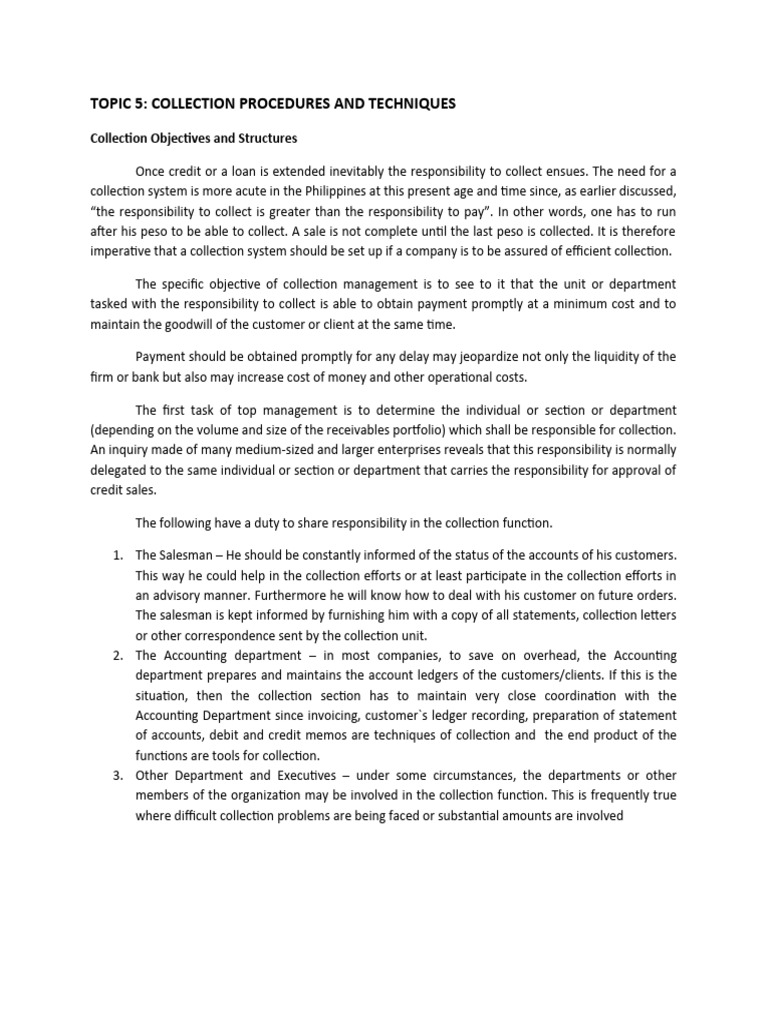 Collection Management | PDF | Business | Money