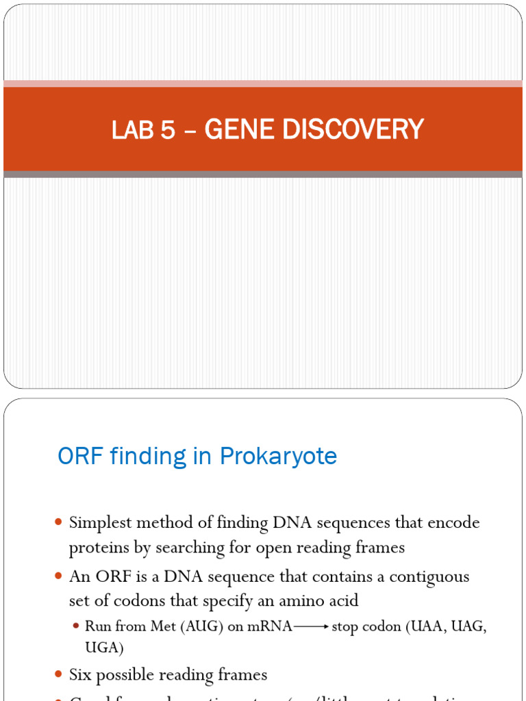 LAB 5 - Gene Discovery | PDF