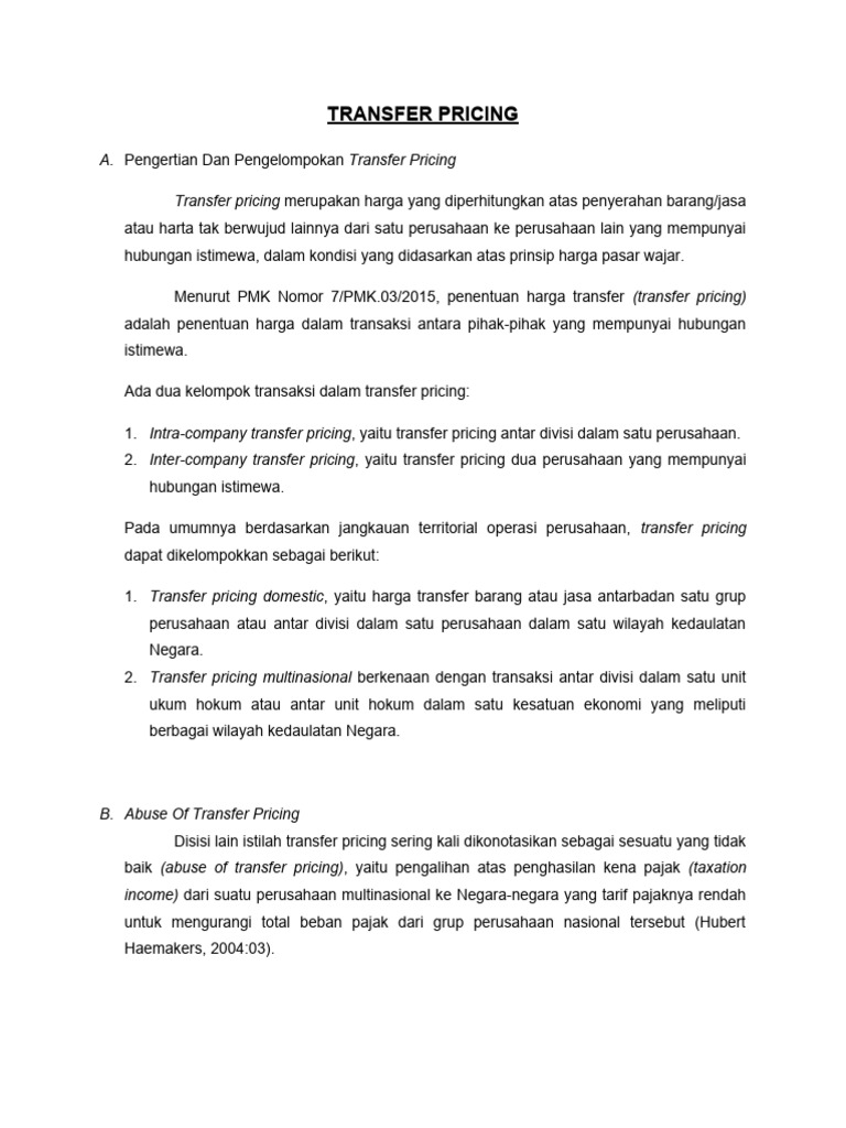 Transfer Pricing | PDF | Bisnis