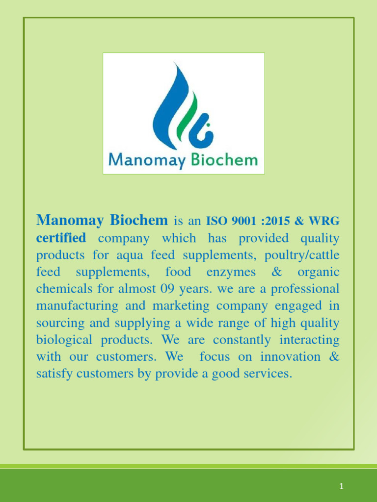 Manomay Biochem Product Catalogue | PDF