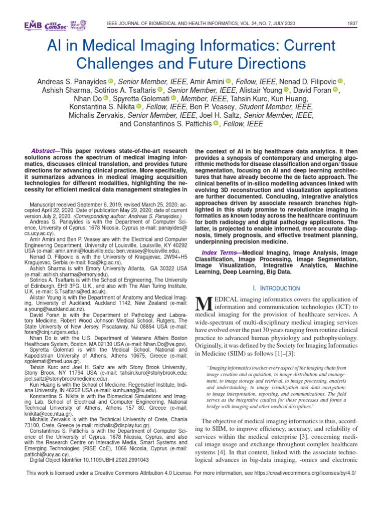 AI in Medical Imaging Informatics Current Challenges and Future ...