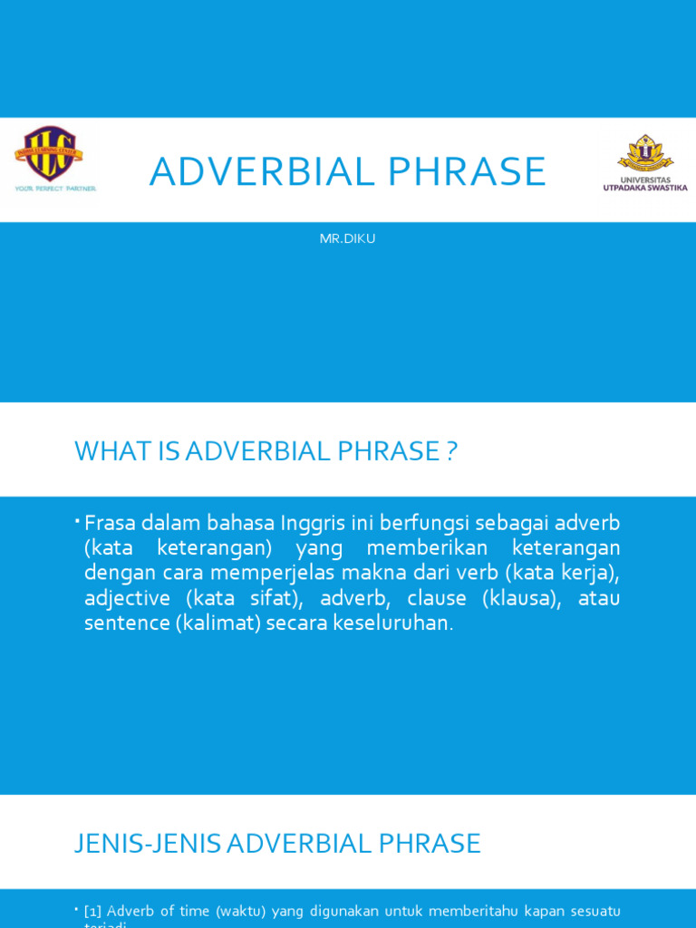 Adverbial Phrase | PDF