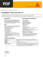 Sikarep® Microcrete-4: Product Data Sheet | PDF | Concrete | Chemistry
