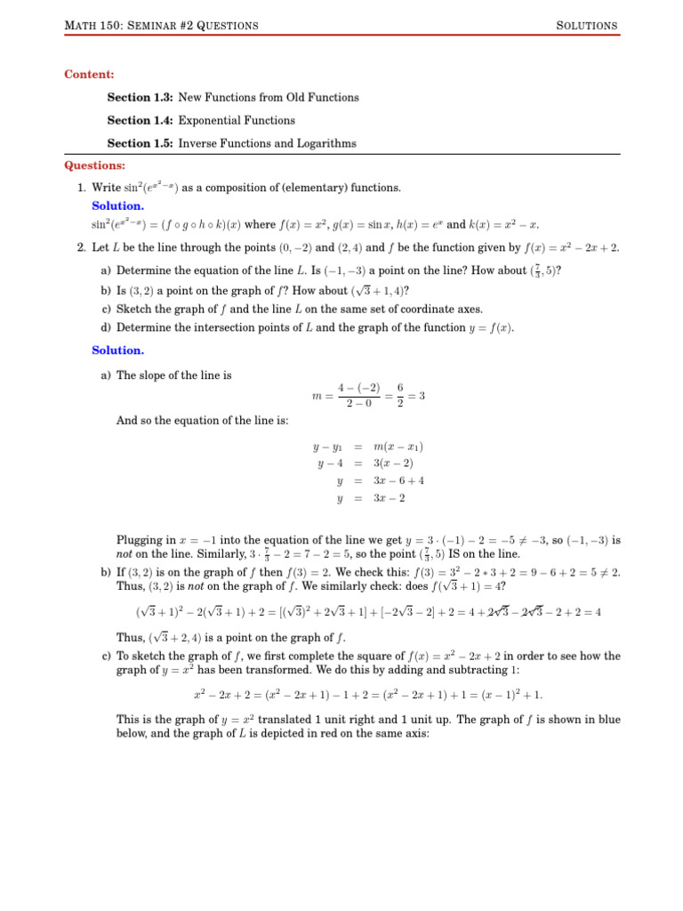 Seminar 3 Solutions | PDF | Function (Mathematics) | Equations