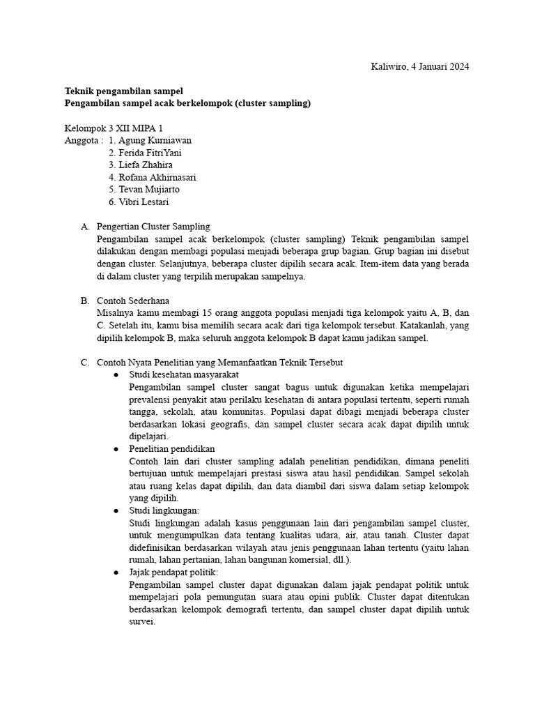 Cluster Sampling Pdf