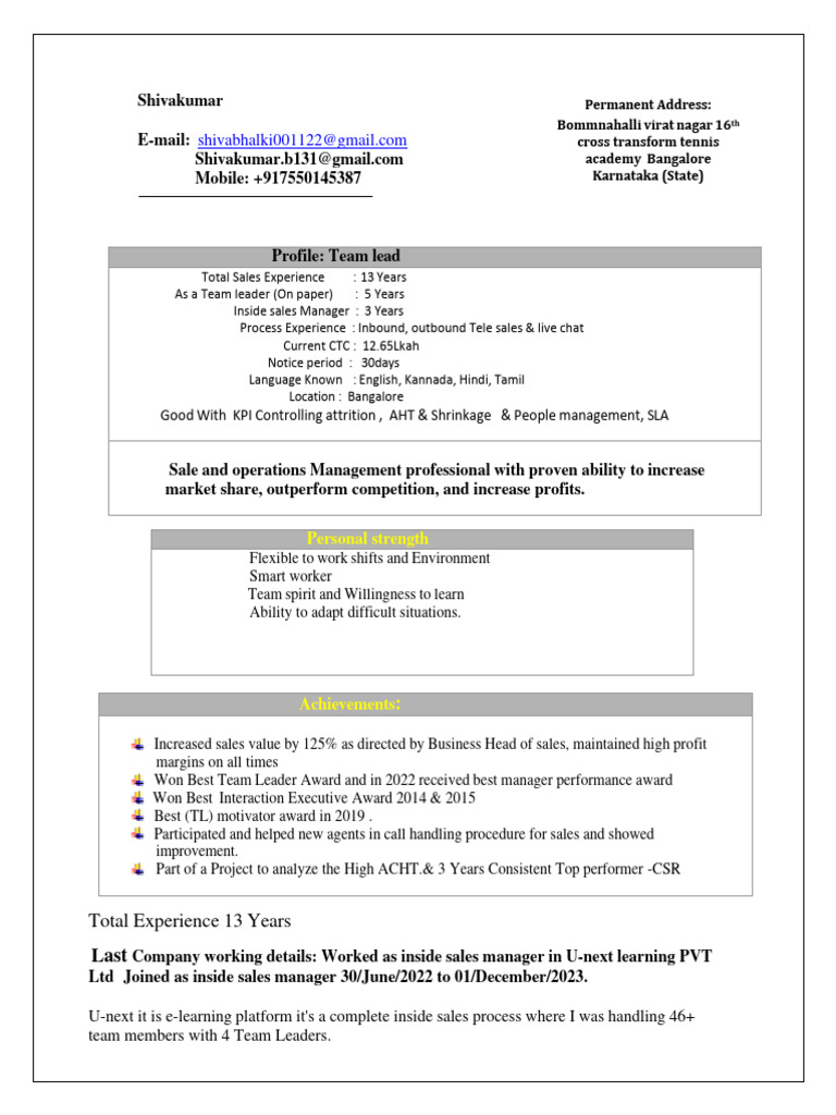 Shiva Final CV F | PDF