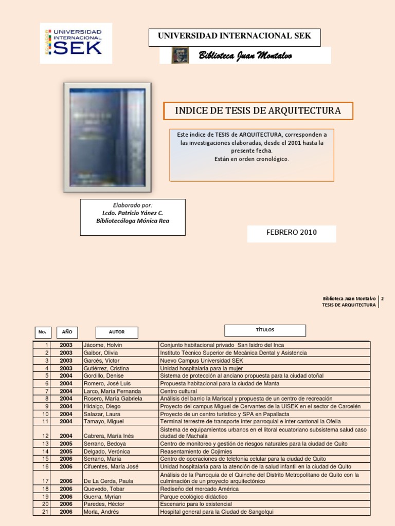 Indice de Tesis de Arquitectura | Ecuador | Transporte