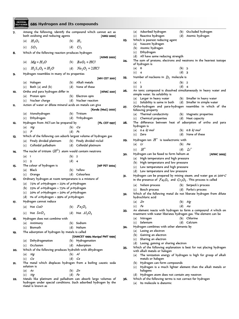 Hydrogen QnA | PDF