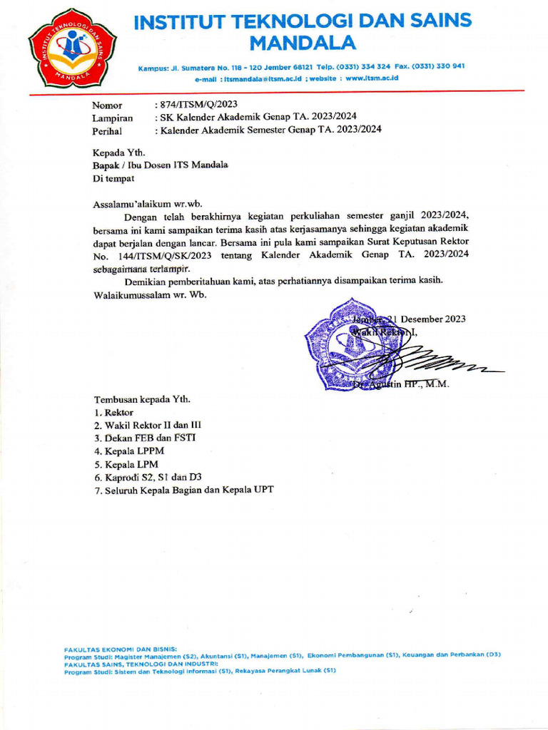 Kalender Akademik Genap 20232 | PDF
