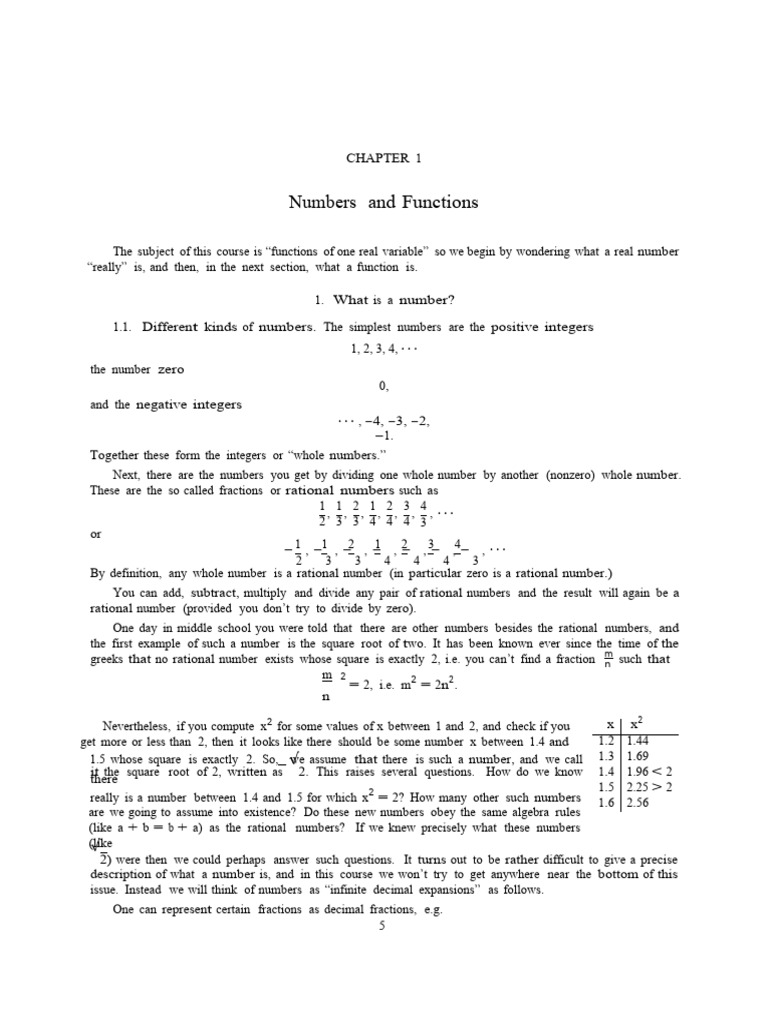 Calculus 01 | PDF | Function (Mathematics) | Numbers