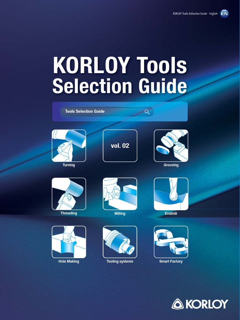 KORLOY Tools Selection Guide | PDF | Machining | Secondary Sector Of The Economy