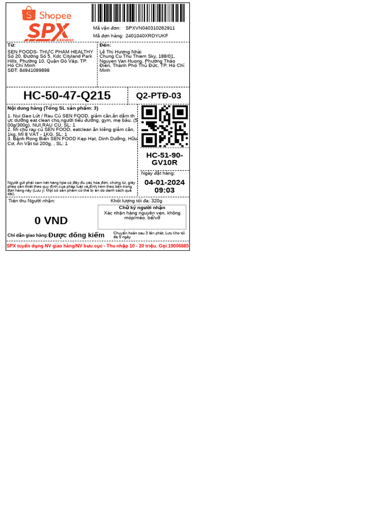 Mẫu đơn Shopee | PDF