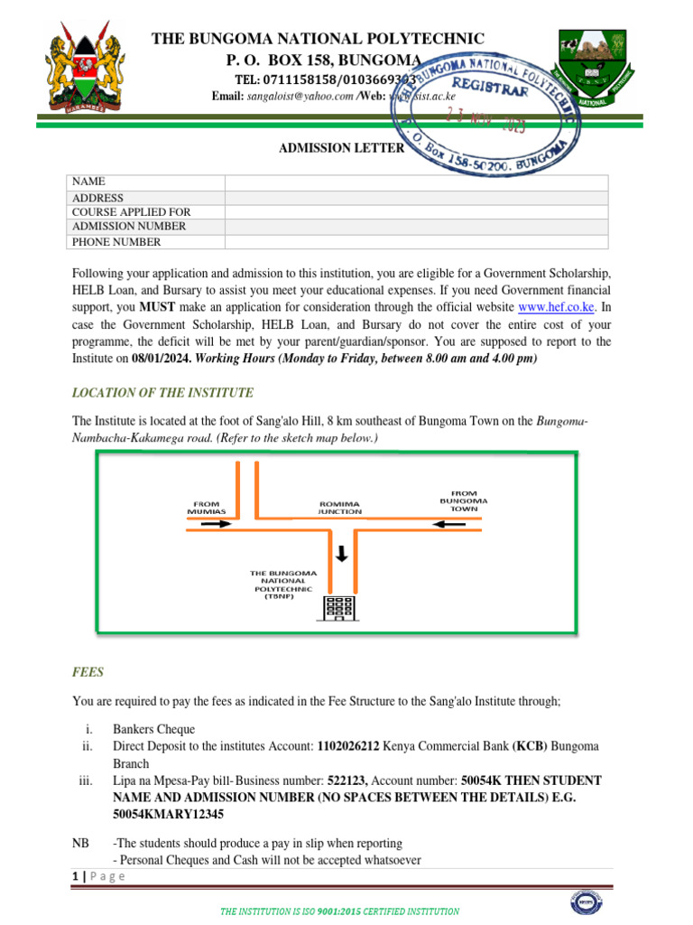 Admission Letter - Final | PDF
