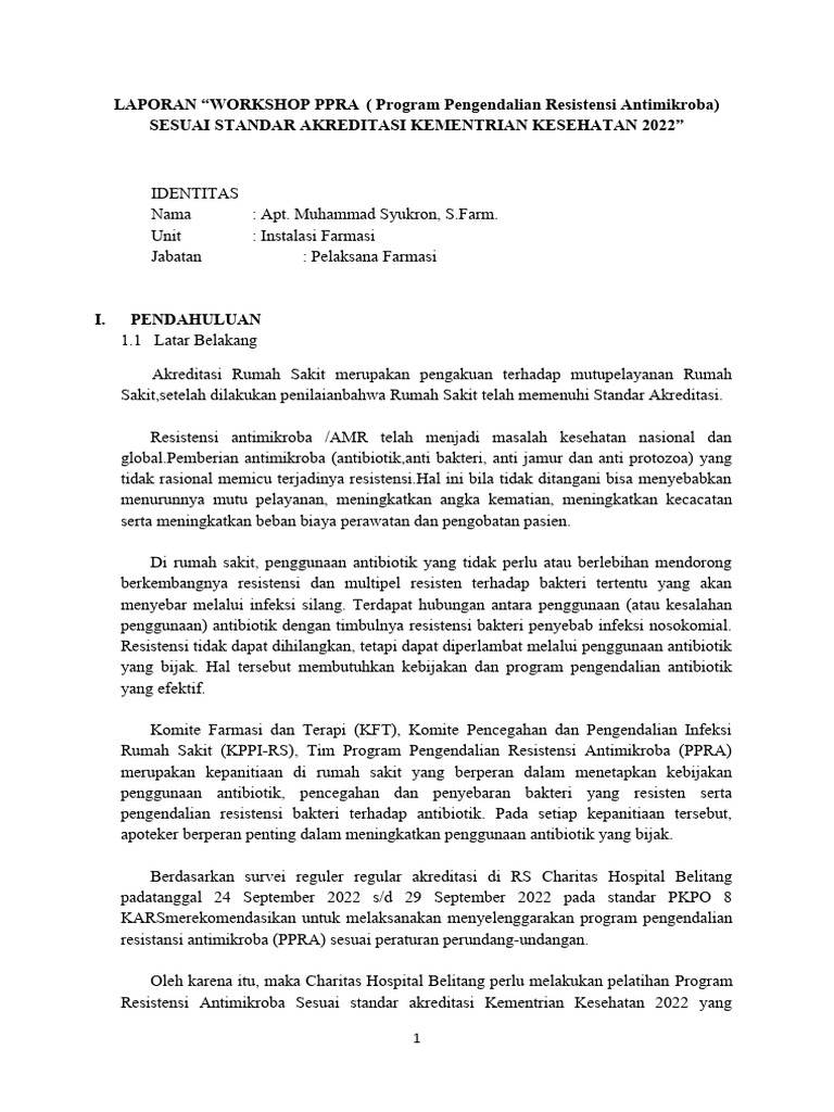 Laporan Workshop Ppra | PDF