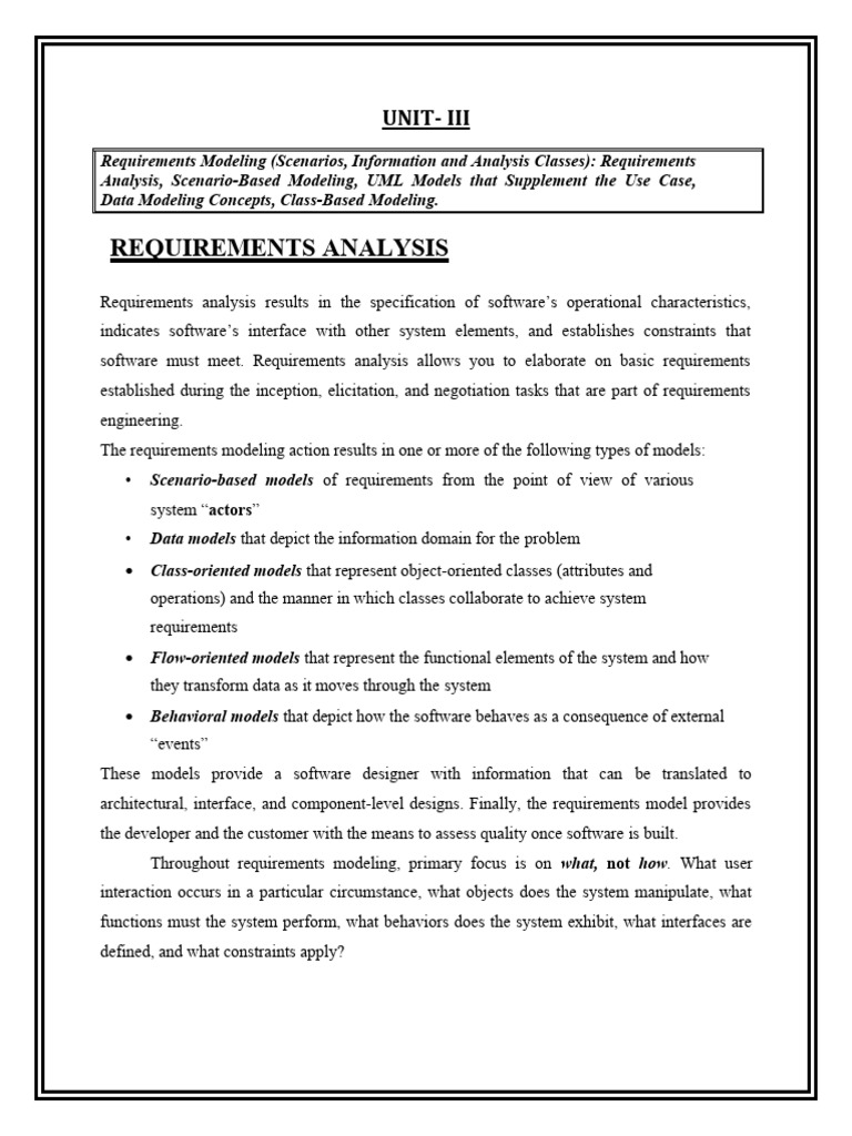 UNIT-3 Part 1 Requirement Analyis | PDF