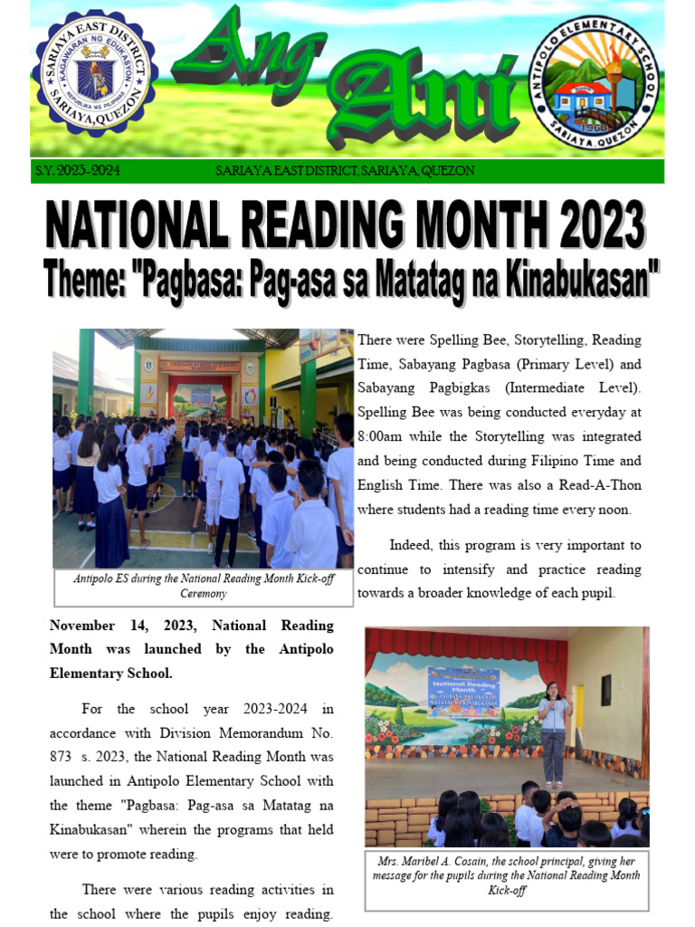 National Reading Month Activities 2023 | PDF
