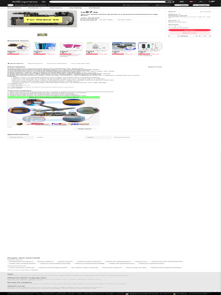 1pcs For Xiaomi Redmi 9A Redmi 9 A Mainboard Motherboard Logic Board - AliExpress | PDF