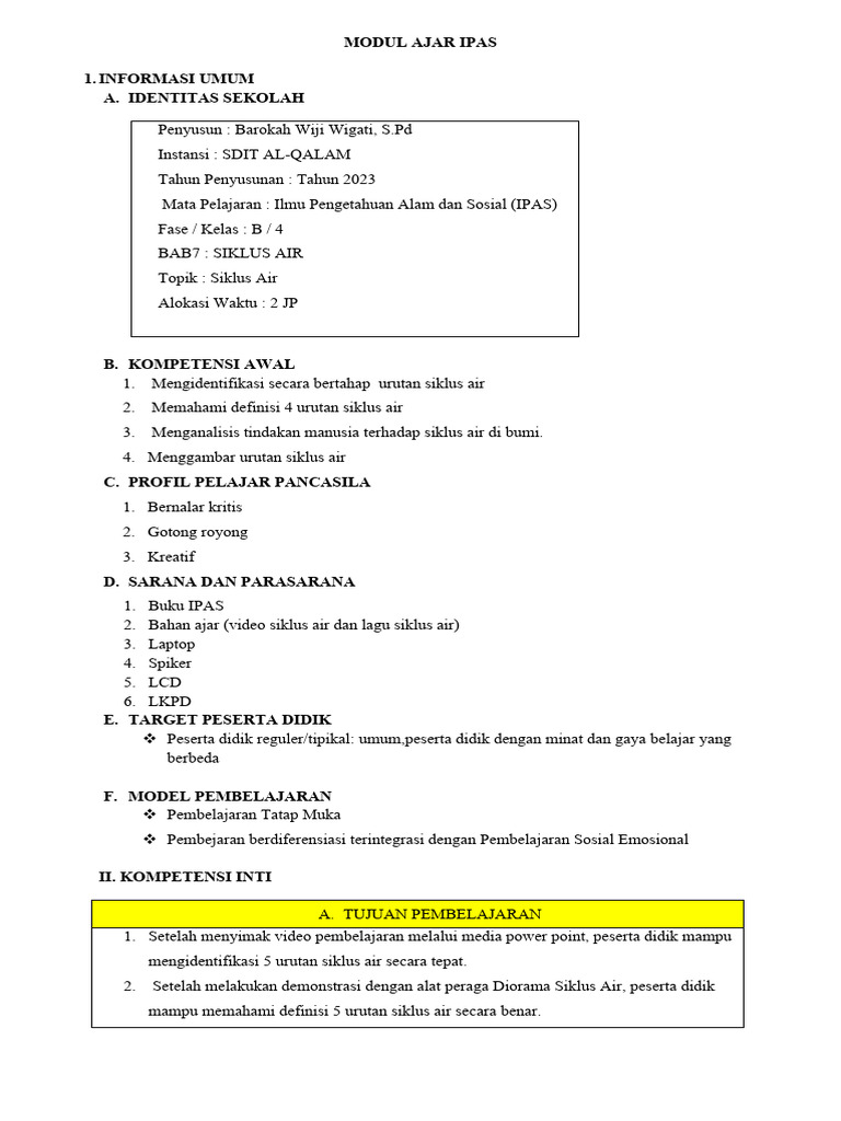 A Ipas Bab 7 Siklus Air | PDF | Sains & Matematika