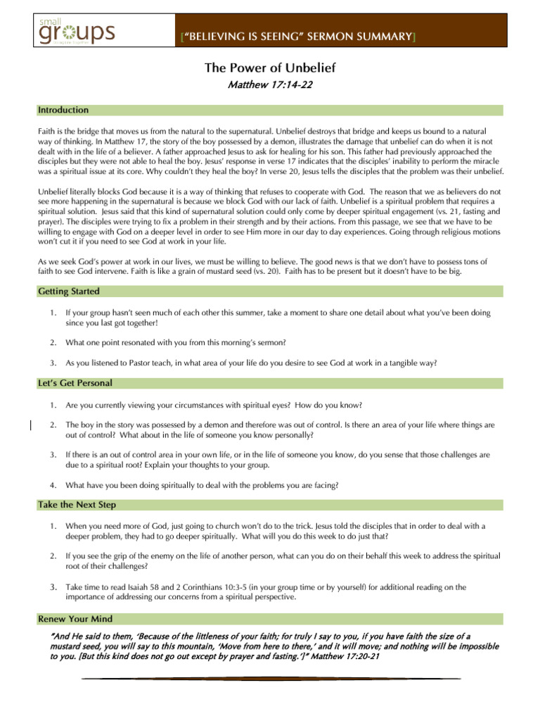 Believing Beyond Unbelief | PDF | Self-Improvement