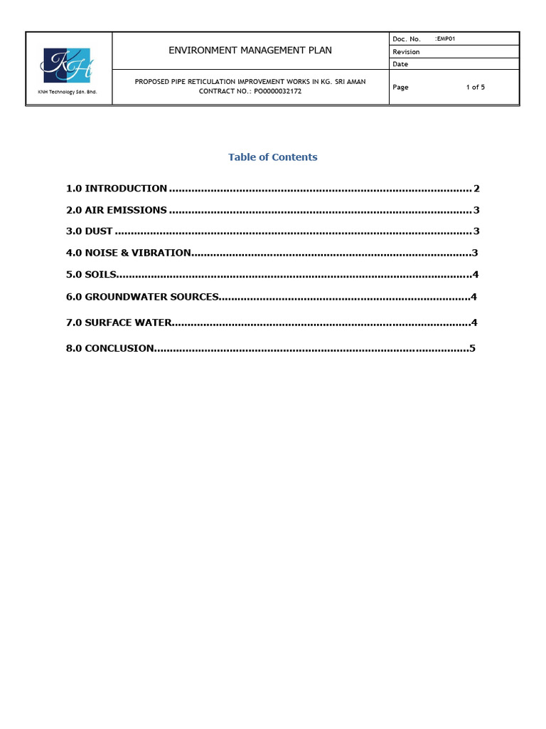 Environmental Management Plan for Pipe Works | PDF | Soil | Surface Runoff