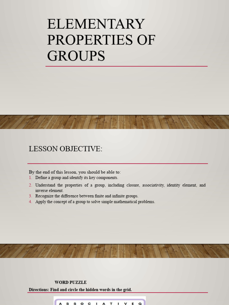 Elementary Properties of Groups | PDF