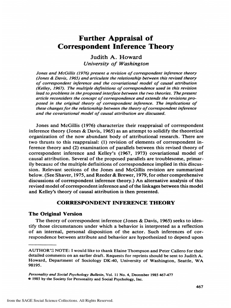Correspondent Inference Theory | PDF