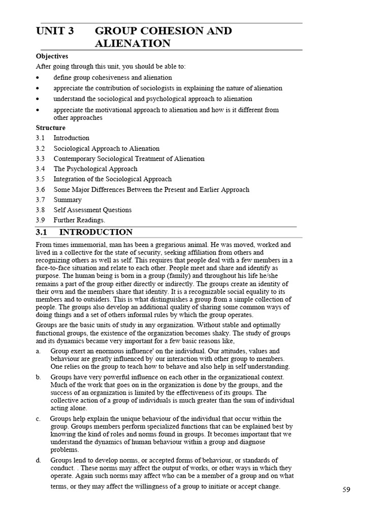 Task and Affiliation in Group Cohesion | PDF | Social Alienation | Max ...