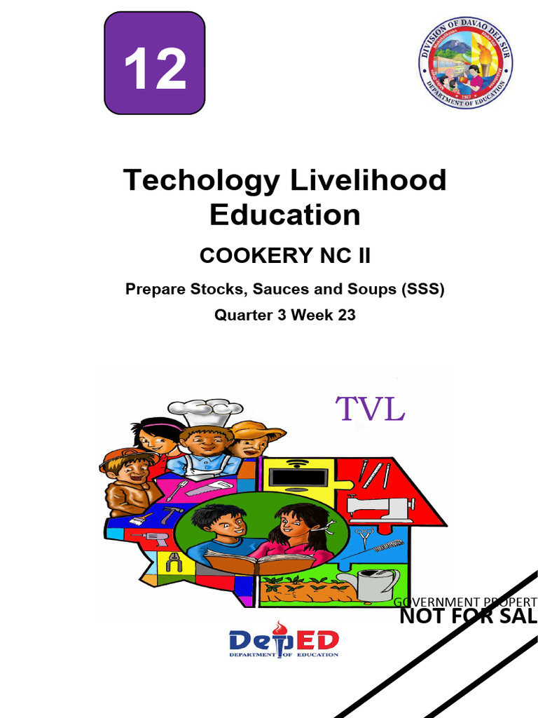 Cookery NC II: Stocks, Sauces, Soups | PDF | Stock (Food) | Water