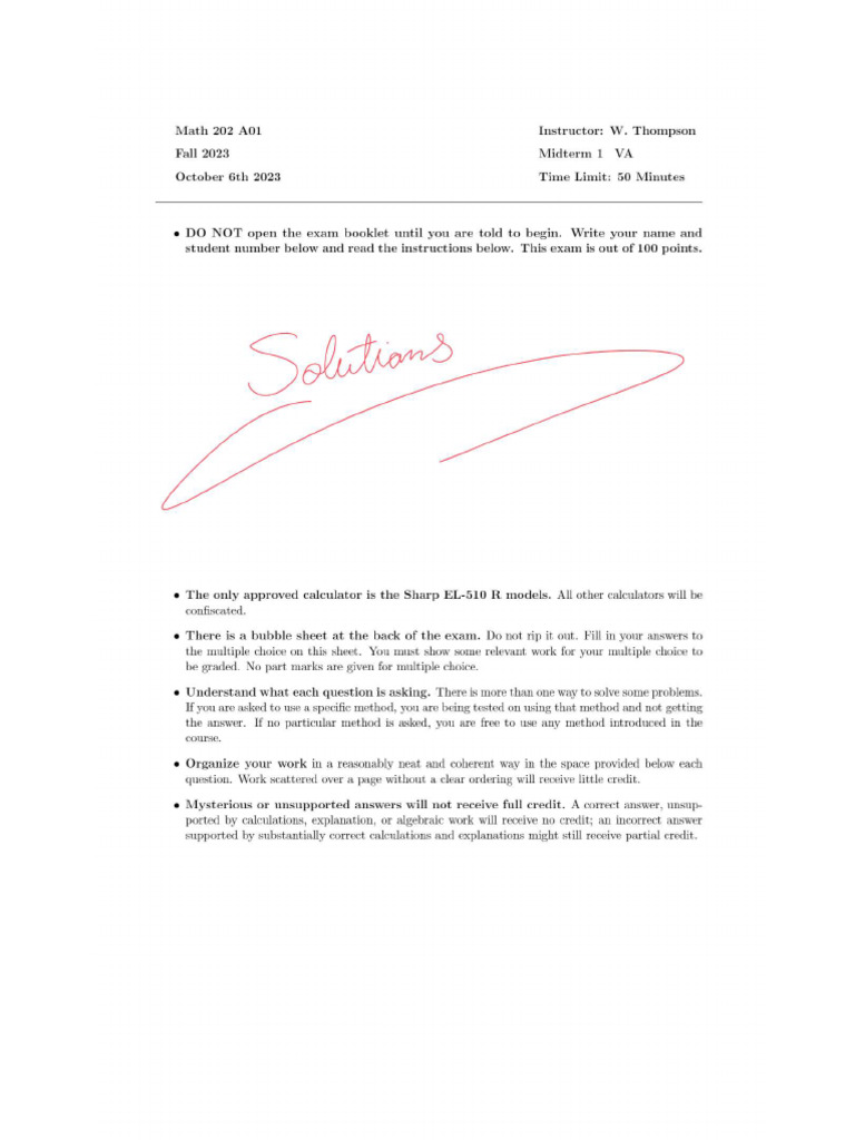 Midterm 1 Answers | PDF