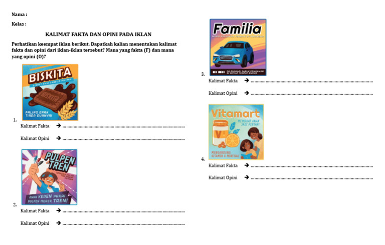 Soal Kalimat Fakta Dan Opini Pada Iklan | PDF