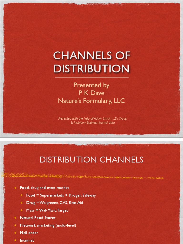 Nutrition Industry Distribution Channels | PDF | Retail | Multi Level ...