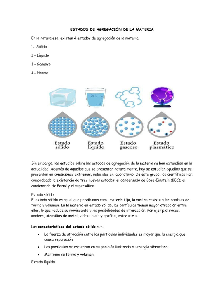 Estados de Agregación de La Materia | PDF | Plasma (Física) | Gases