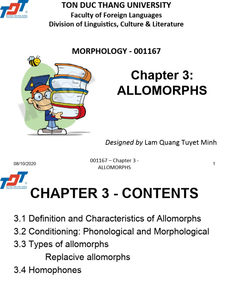 Morphology - Chapter 3 - Allomorphs | PDF | Morphology (Linguistics ...
