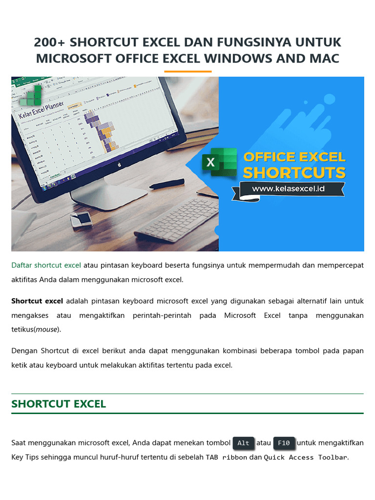 Kumpulan Shortcut Excel Lengkap | PDF