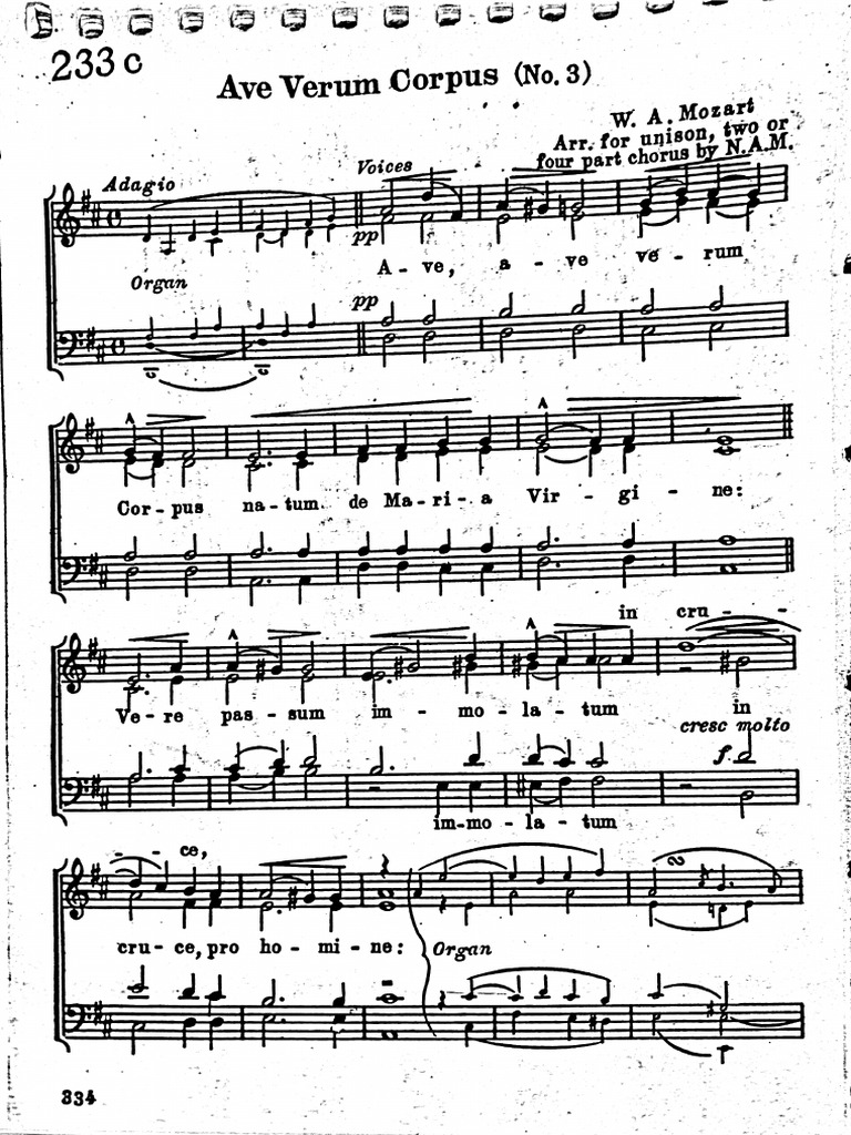 Ave Verum Mozart | PDF