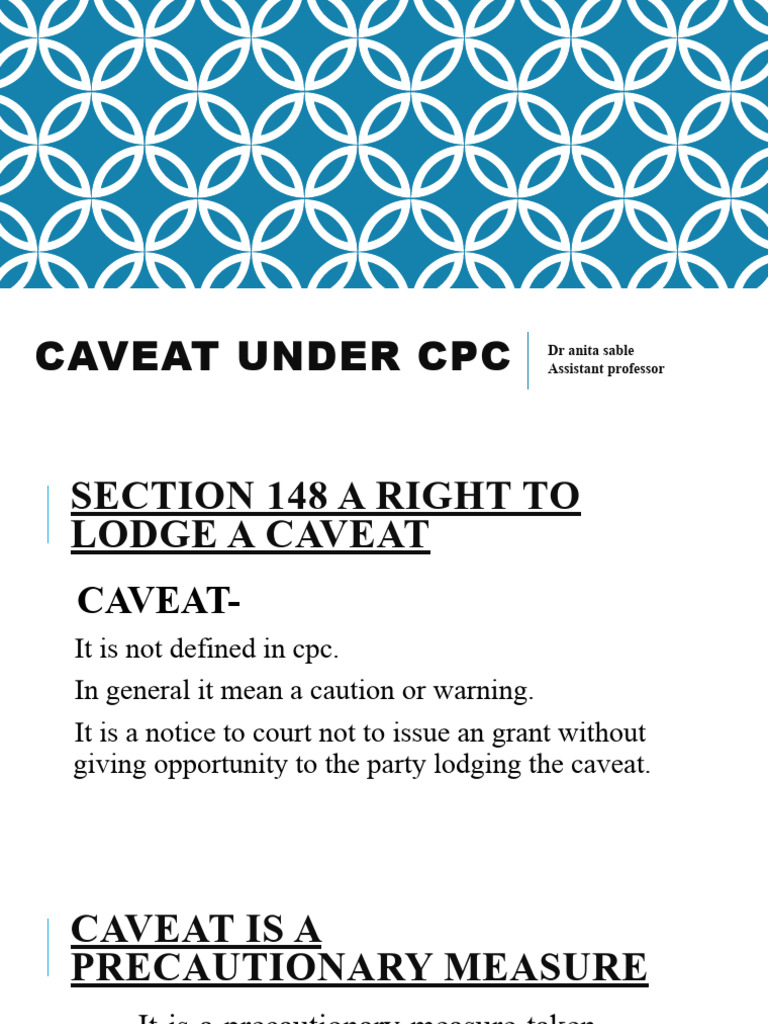 Caveat Under CPC | PDF
