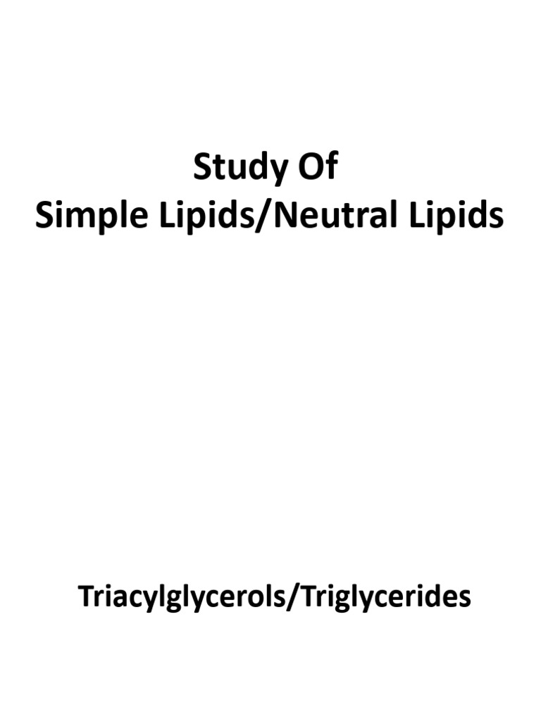 1002 L4 Simple Lipids | PDF