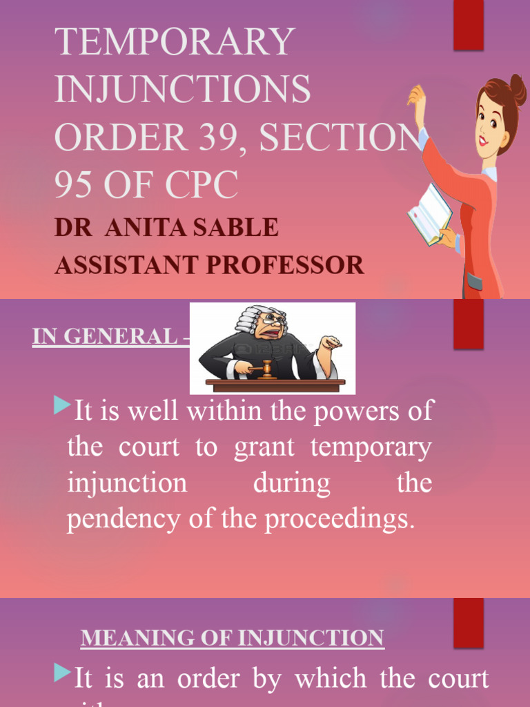 Temporary Injunctions Order 39, Rule 1 To 5, Section 95 of CPC | PDF