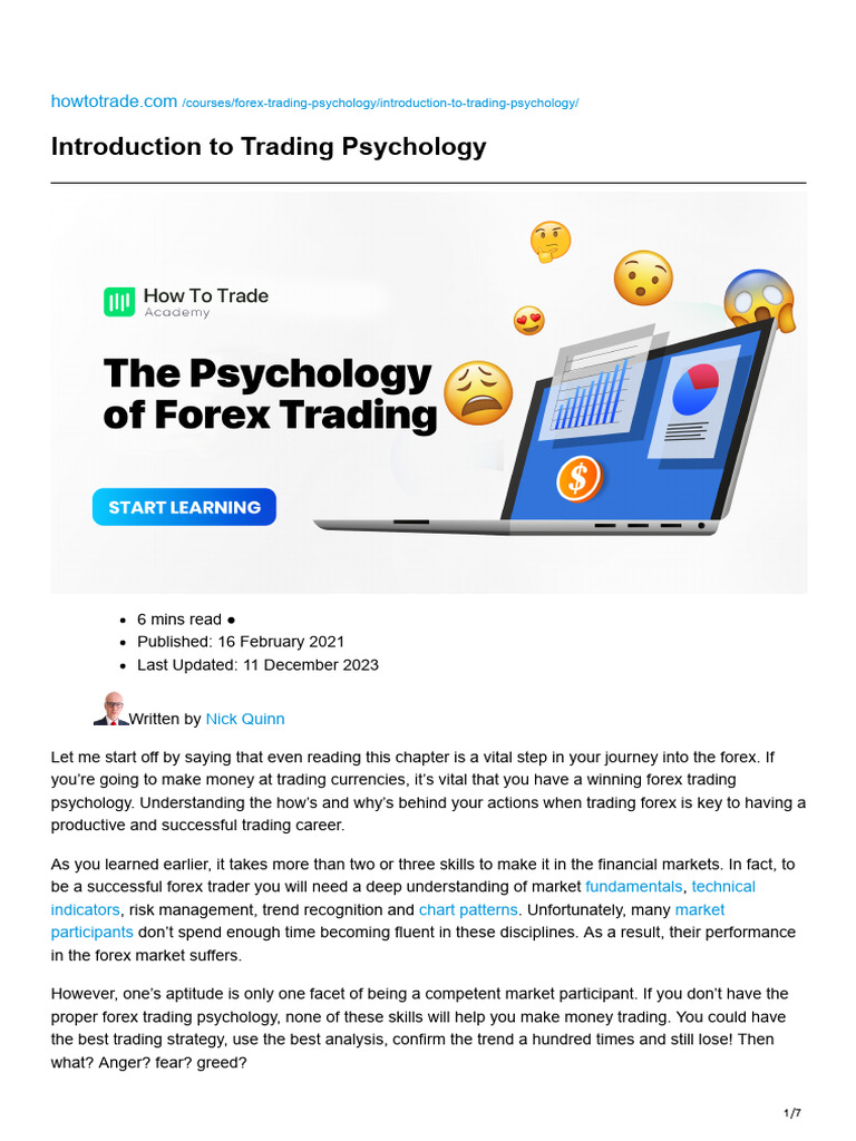 Introduction To Trading Psychology | PDF