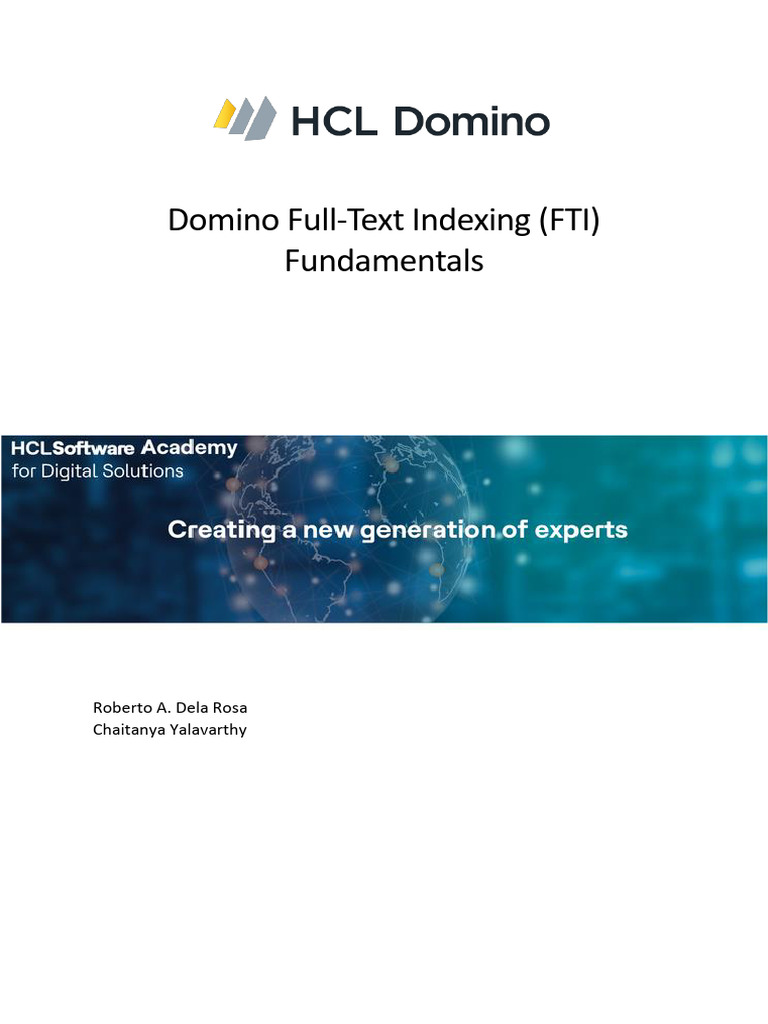 Domino Full Text Indexing (FTI) Fundamentals | PDF