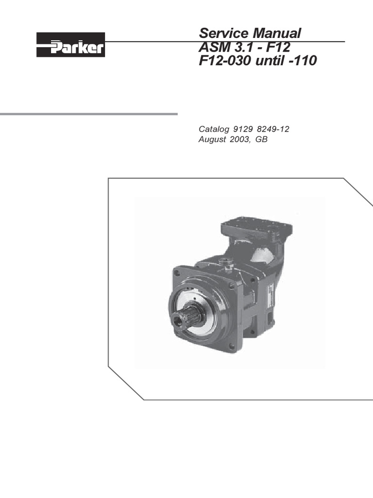 Parker Hydraulic Piston Pumps Motors Service Manual | PDF