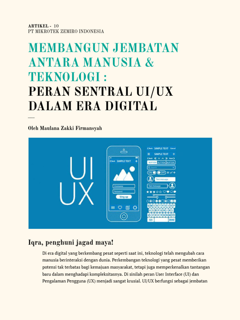 Artikel 9 - Peran Sentral UI - UX | PDF