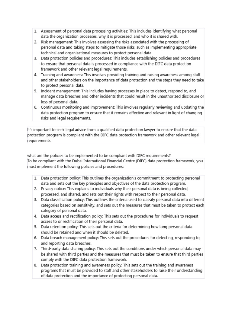 Assessment of Personal Data Processing Activities | PDF
