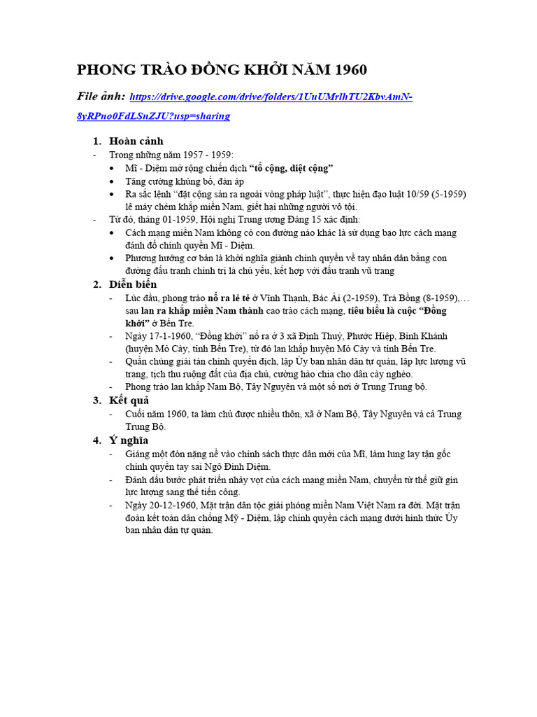 Phong Trào Đ NG KH I Năm 1960 | PDF