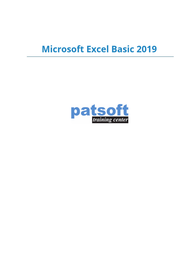 Microsoft Excel Basic Manual Eng 2019 | PDF