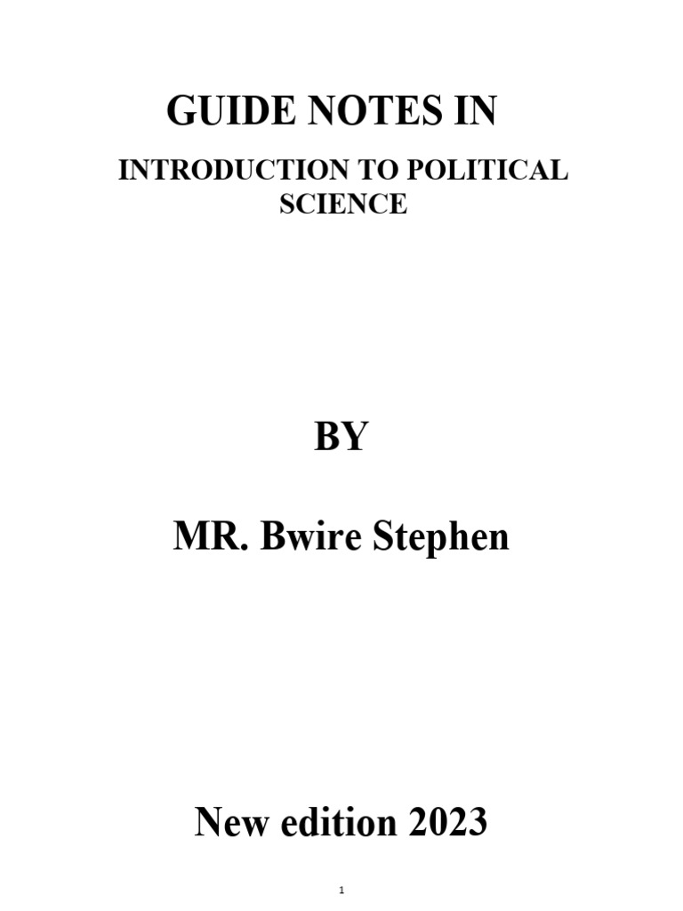 Political Science Notes | PDF | State (Polity) | Science