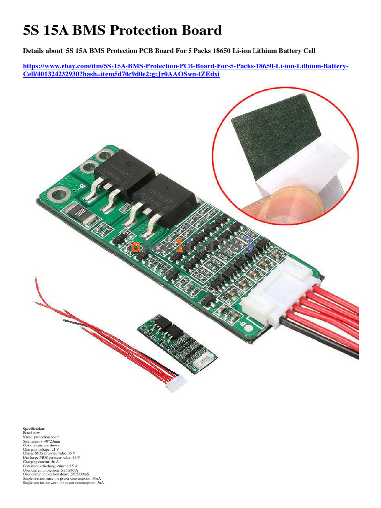 5S 15A BMS Protection Board | PDF