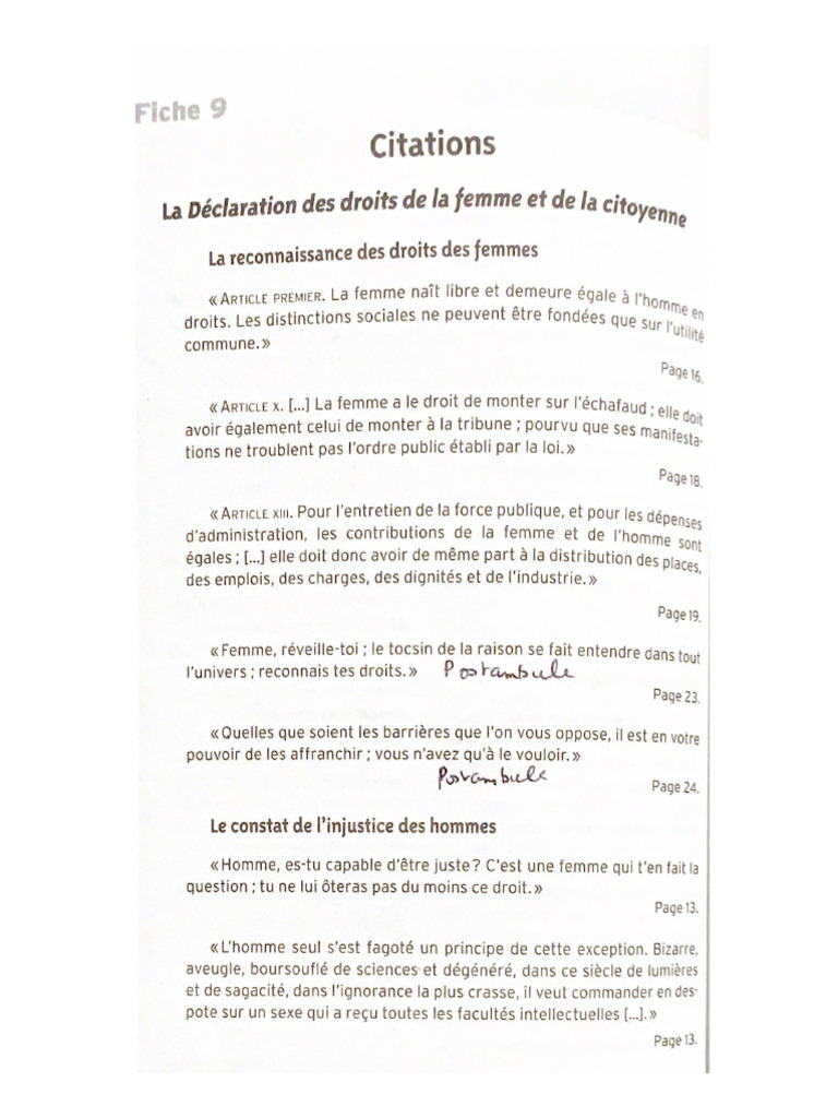 Citations Olympe de Gouges | PDF