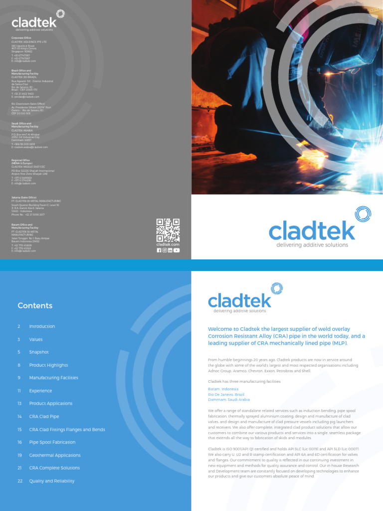 CLADTEK A3 BROCHURE 15SEPT22 FLAT Compressed | PDF | Pipe (Fluid ...