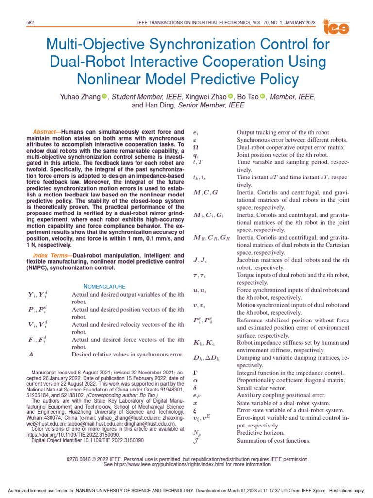 Franka Multi-Objective Synchronization Control For Dual-Robot Interactive Cooperation Using ...